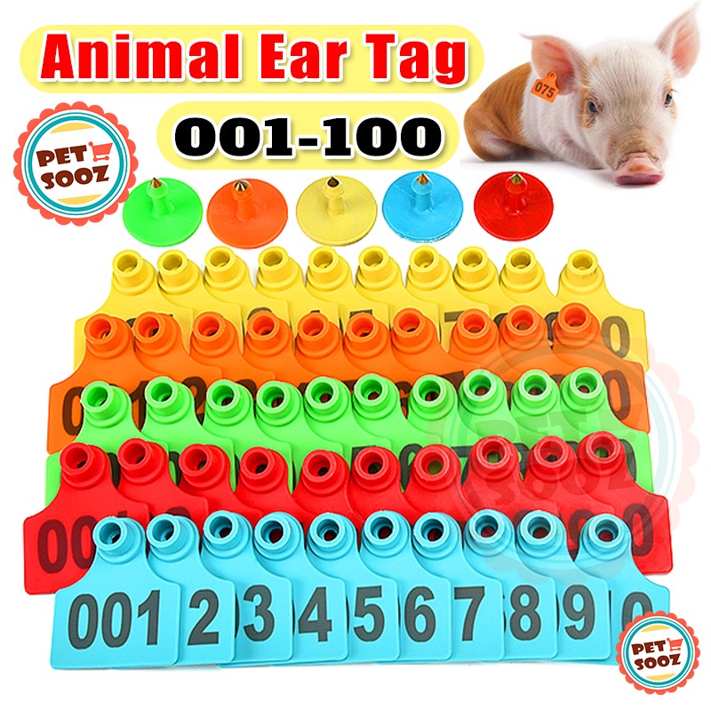 Pig ear tag set Numbered Goat ear tag set Plastic Livestock ear tags ...