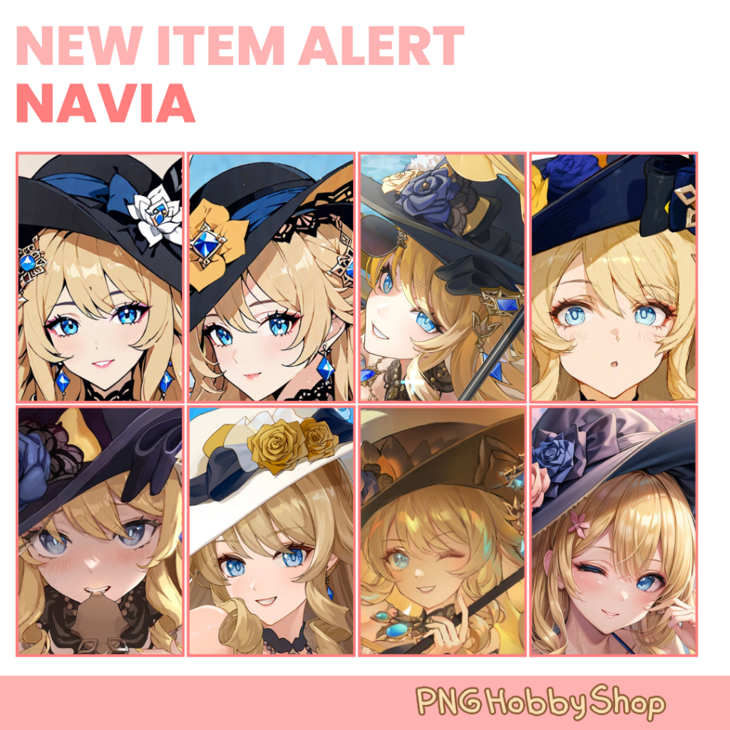 Navia Genshin Impact Anime Photocards and Keychains - PNG Hobby Shop ...
