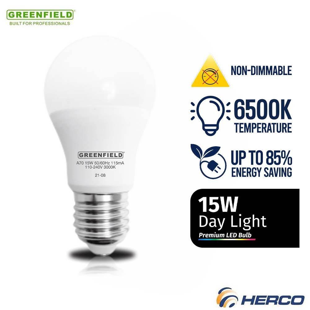 Greenfield LED Bulb A70 E27 15W Daylight | Shopee Malaysia