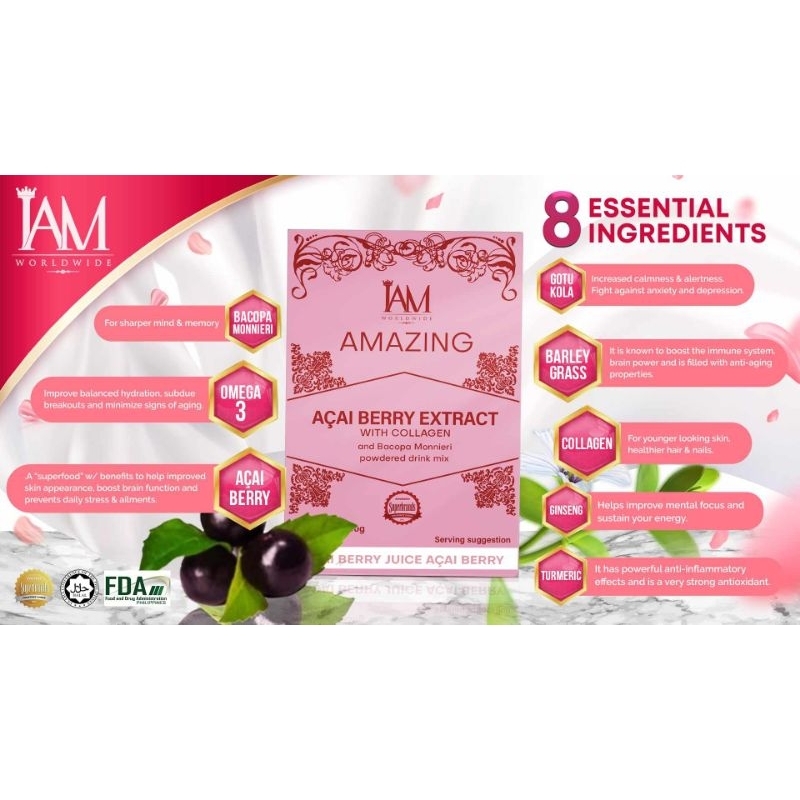 Amazing Acai Berry with Collagen and Bacopa Monnieri | Shopee Malaysia