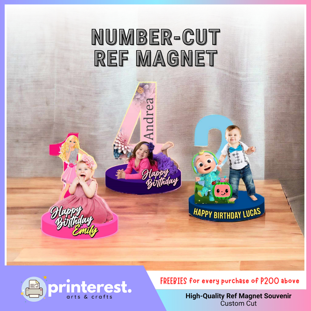 PRINTEREST Personalized Number Cut Ref Magnet - Christening & Birthday ...
