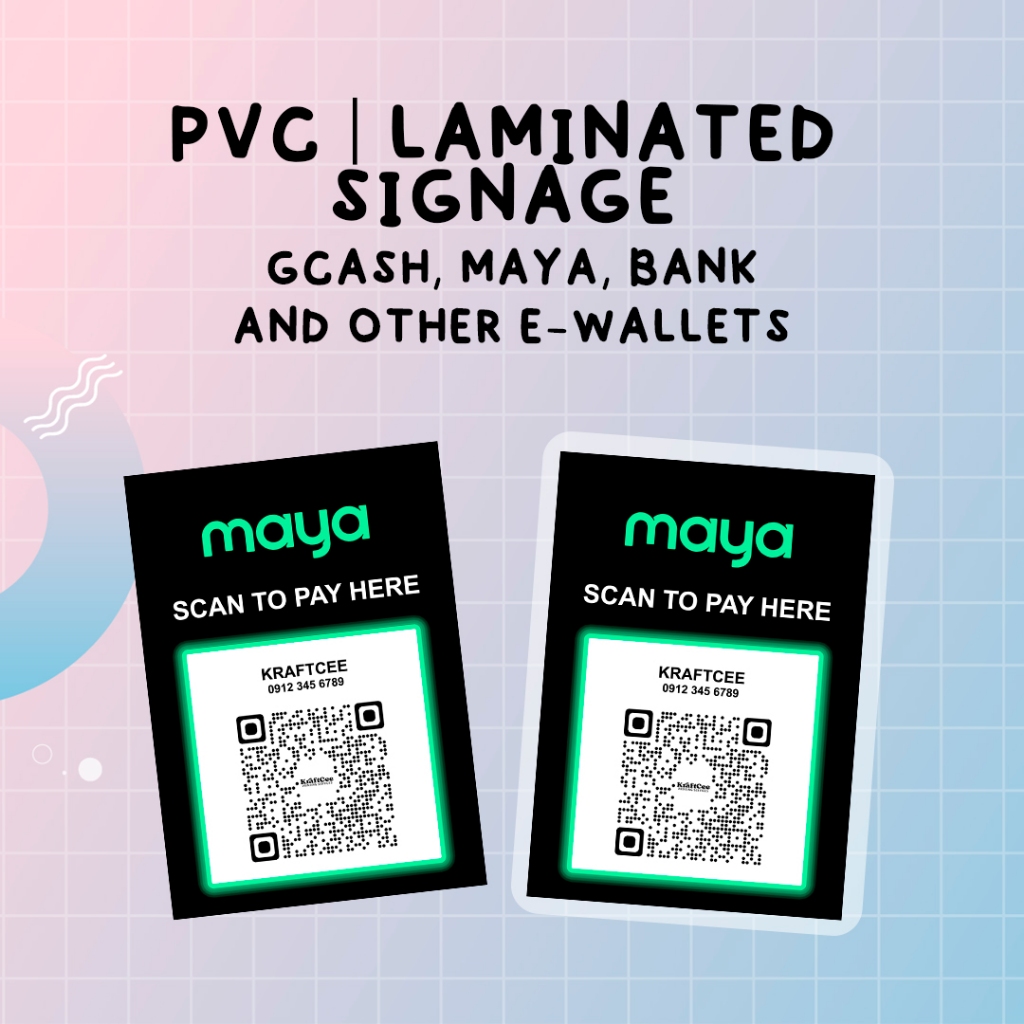 Maya PVC Laminated QR Code Payment | Signage | Custom Print | Shopee ...