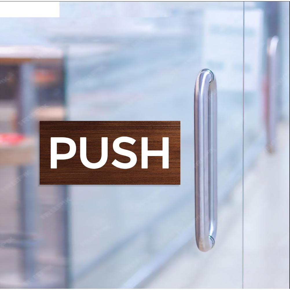 PUSH PULL Sign BIG LARGE 9.5x4.3in Elegant Acrylic Door Room Signage ...