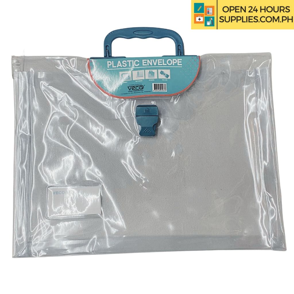 Expanding Clear Plastic Envelope Veco Push lock and handle | Shopee ...