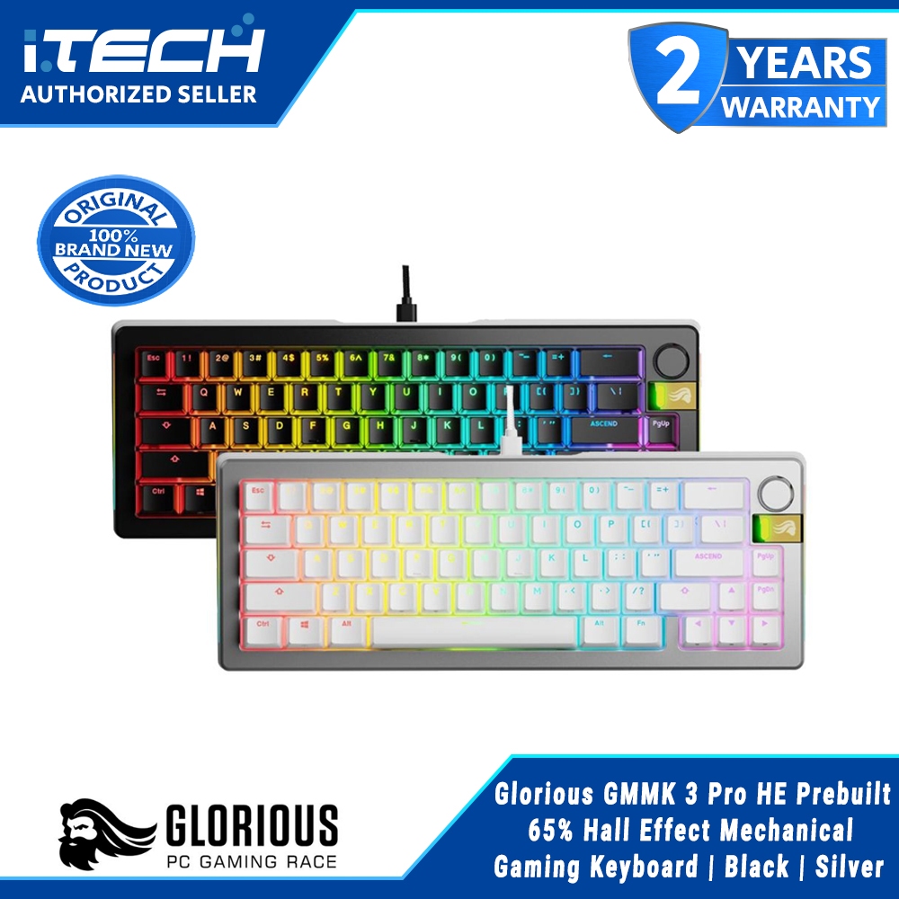 Glorious GMMK 3 Pro HE Prebuilt 65% Hall Effect Mechanical Gaming ...