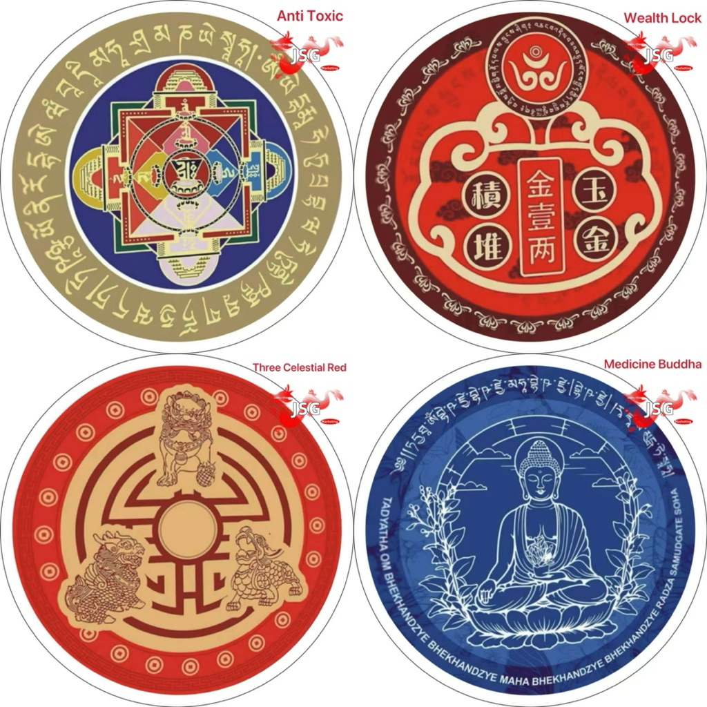 Feng Shui Amulet Stickers For Wealth For Health Lucky Charms Sticker ...