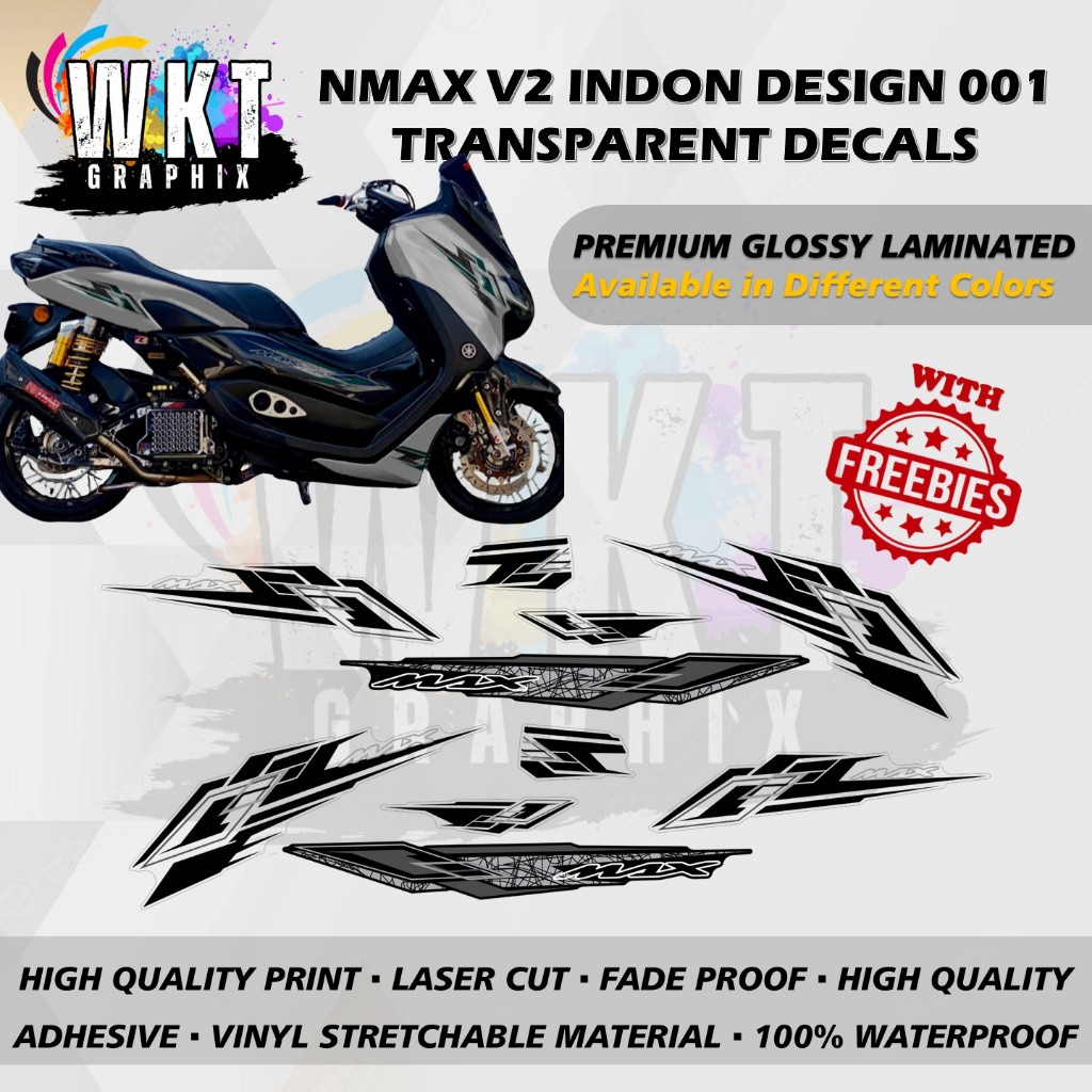YAMAHA NMAX V2 INDON DESIGN 001 TRANSPARENT DECALS STICKER (WATERPROOF ...