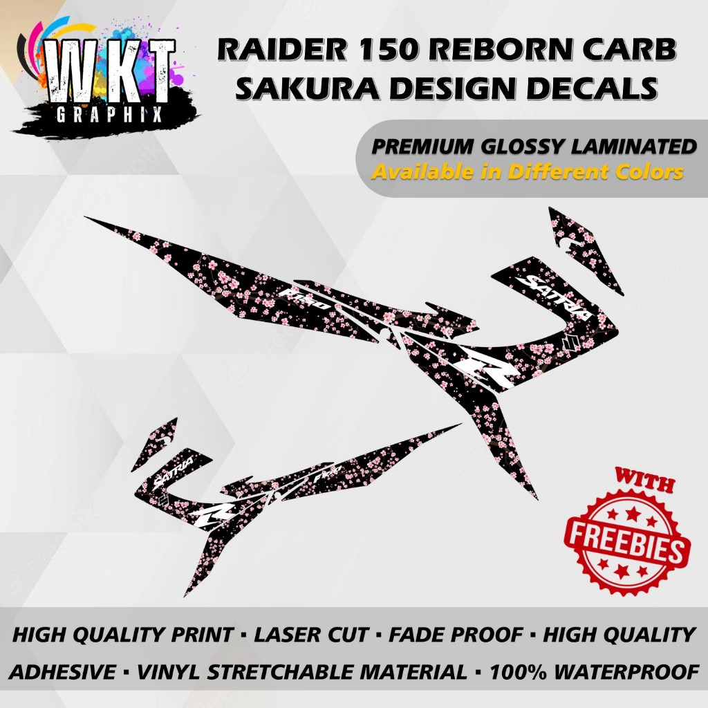 SUZUKI RAIDER 150 REBORN CARB SAKURA DESIGN DECALS STICKER (WATERPROOF ...