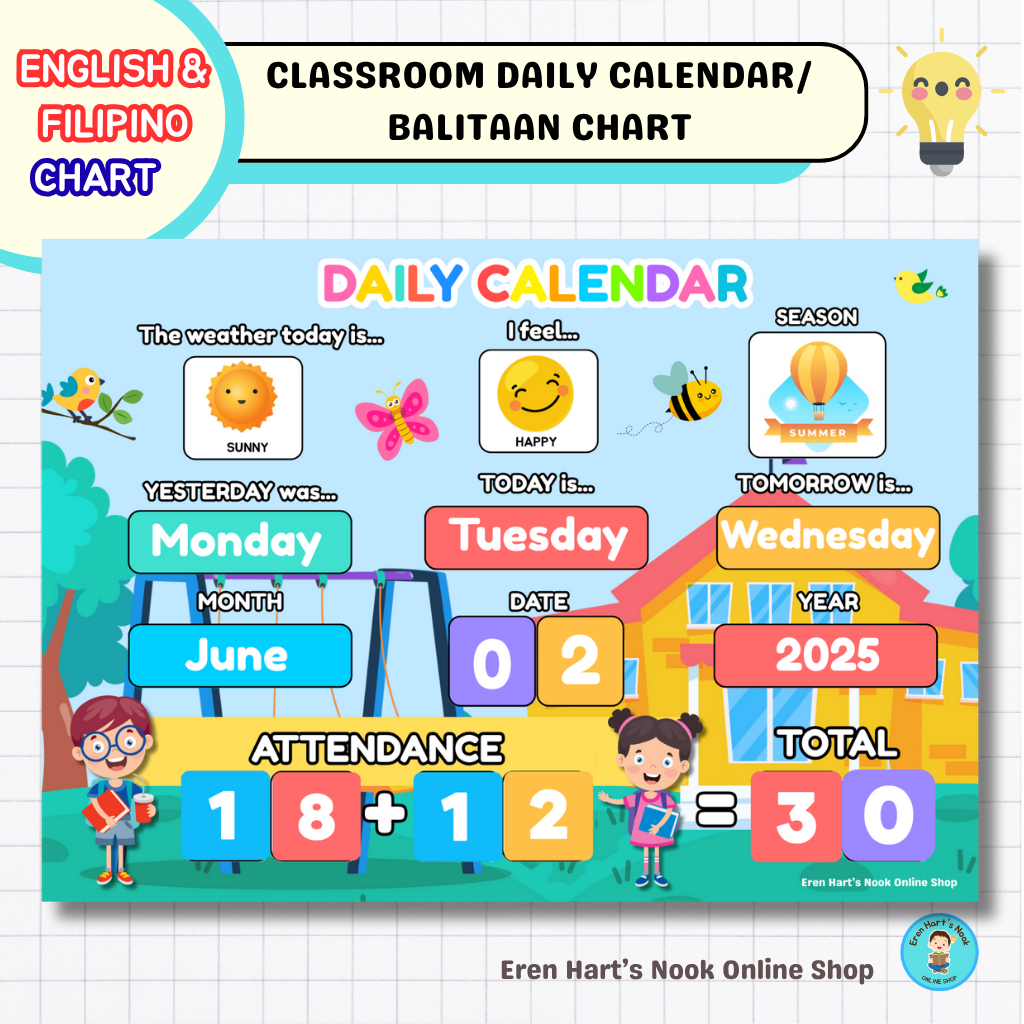 CLASSROOM CALENDAR/WEATHER CHART/ BALITAAN CHART | Shopee Malaysia