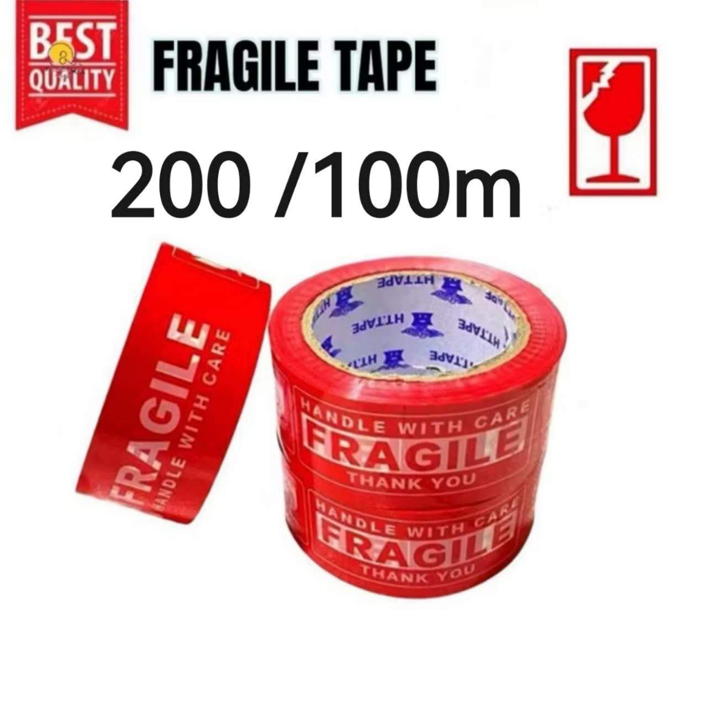200 /100m Fragile Stickers Tapes Warning Handle With Care Warning ...