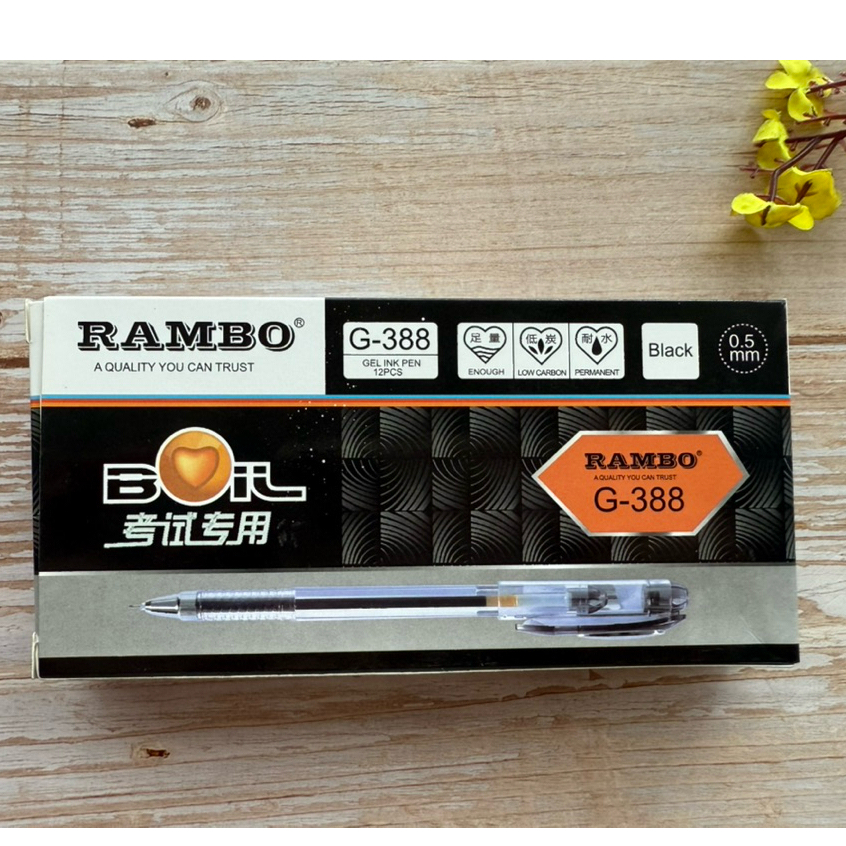 Rambo Boil Gel Pen 0.5m Black G-388 (12pcs) | Shopee Malaysia