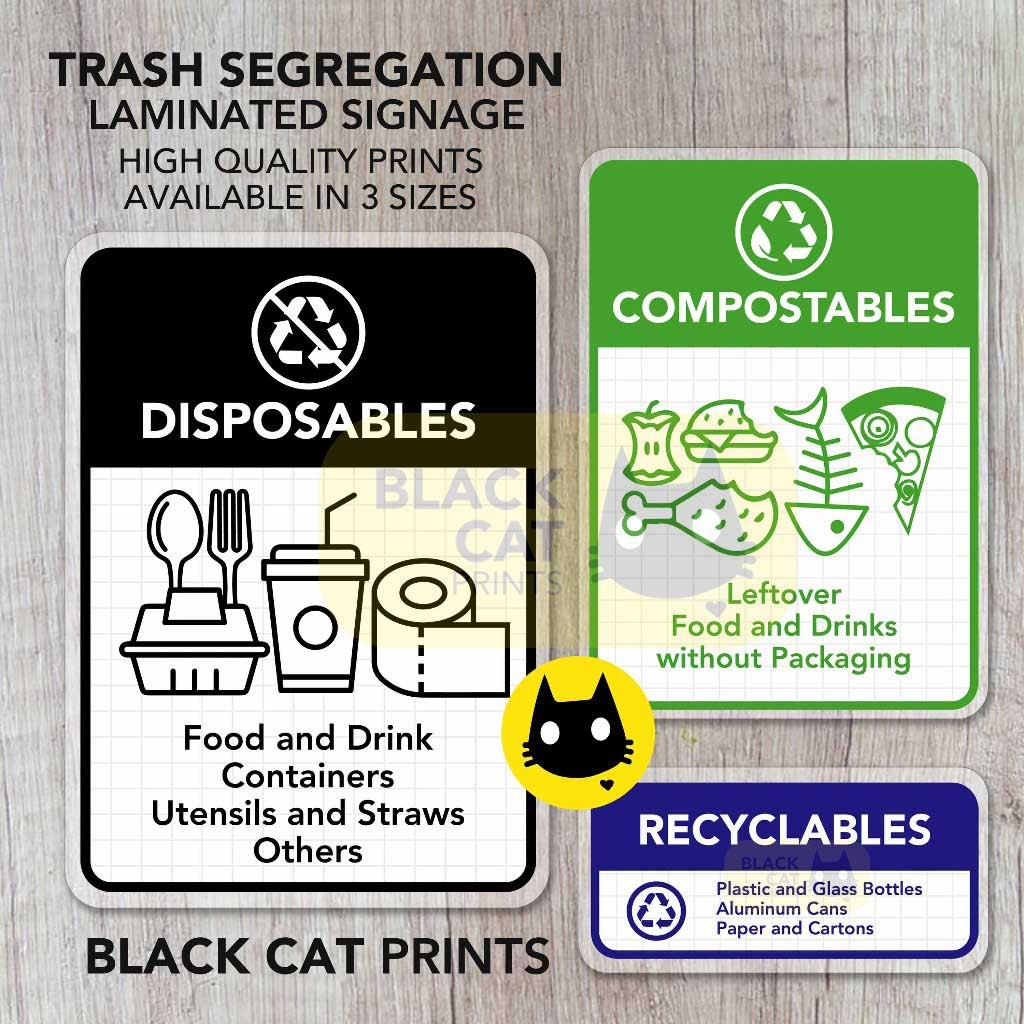 Trash Segregation Label Sign / Laminated Sign / Signage | Shopee Malaysia