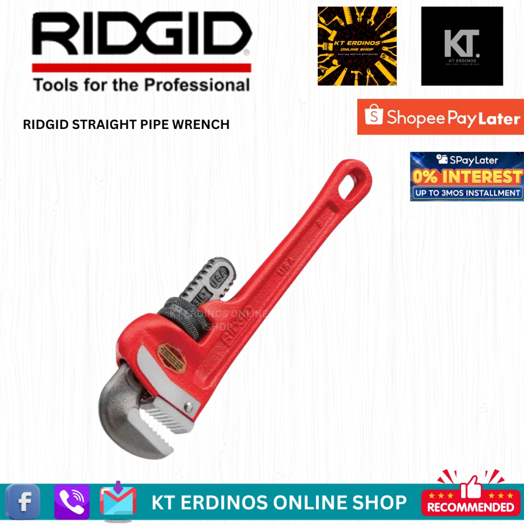 Ridgid Straight Pipe Wrench (6,8,10,12,14,18,24,36,48,60) | Shopee Malaysia