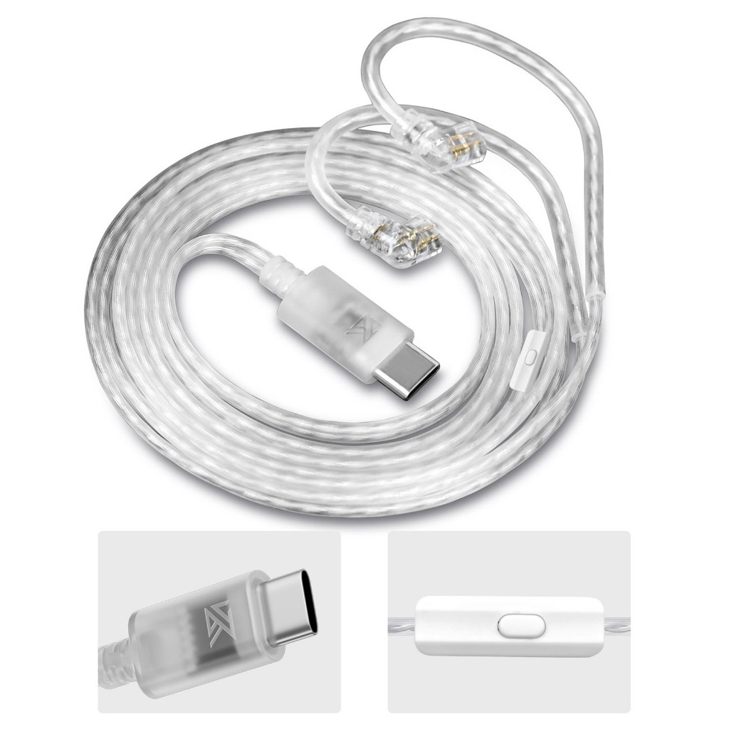 KZ Type C Cable type-c 0.75/0.78mm UBC C PIN No headphones for EDX PRO ...
