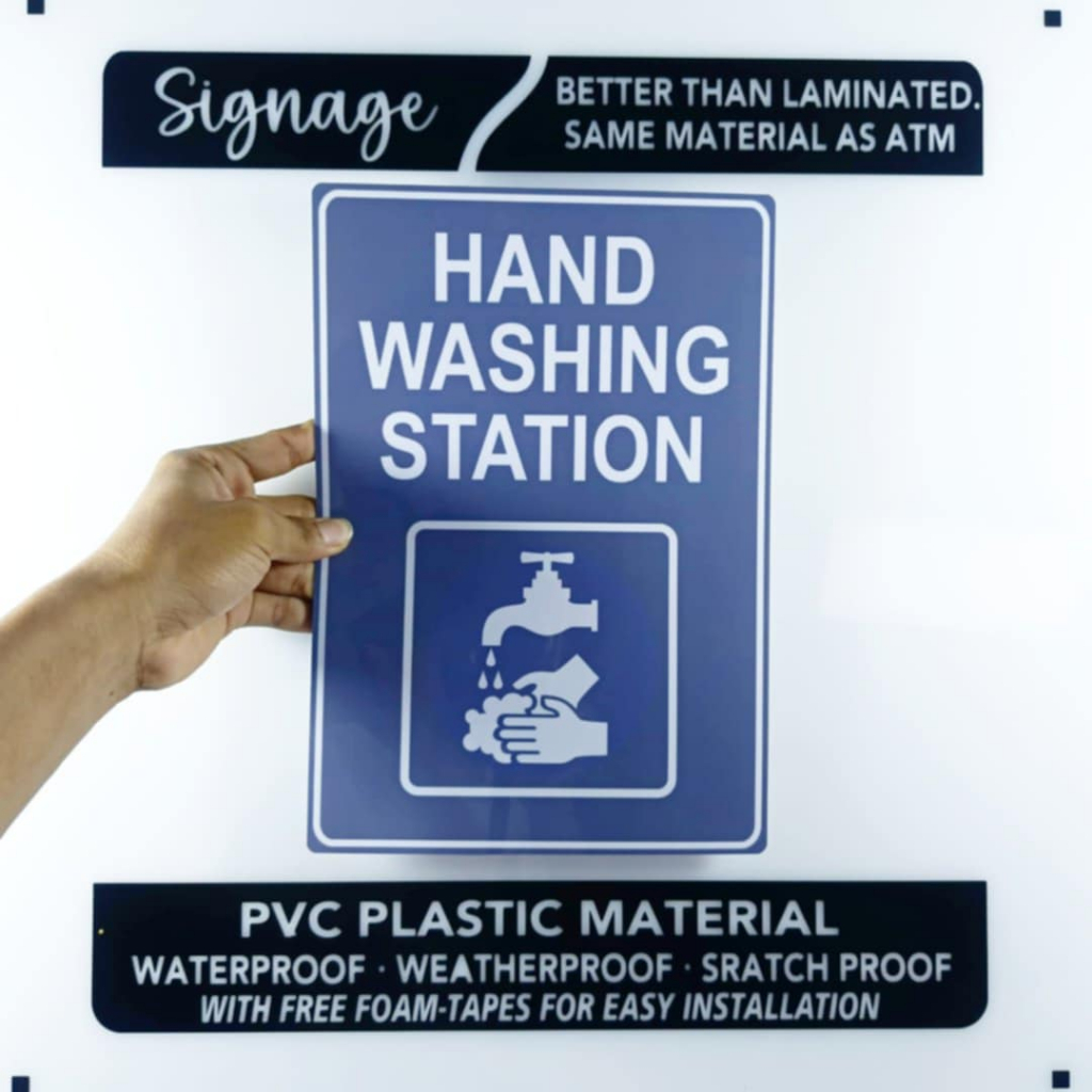 SIGNAGE - HAND WASHING STATION - PVC PLASTIC MATERIAL | Shopee Malaysia