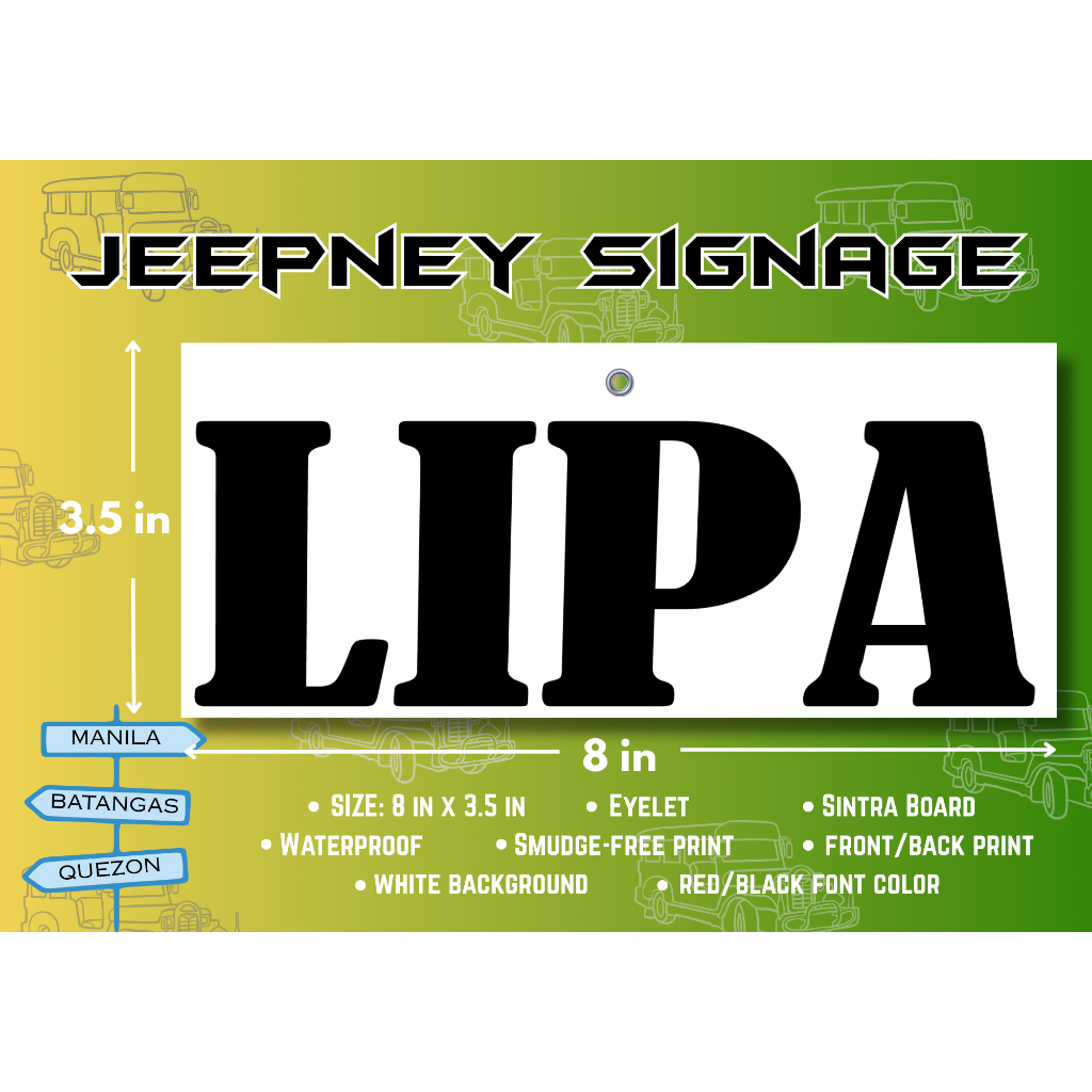 JEPR I JEEPNEY SIGNAGE I SINTRA BOARD I ANY POINT OF PHILIPPINES I ...