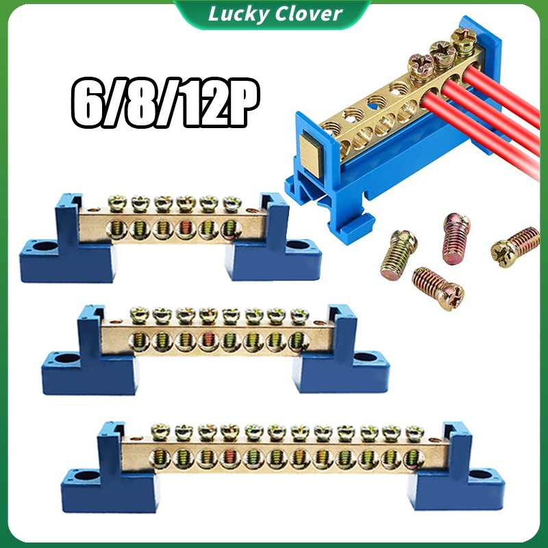 6/8/12 Hole Grounding Bus Bar Terminal Copper Earth Neutral Bar for ...