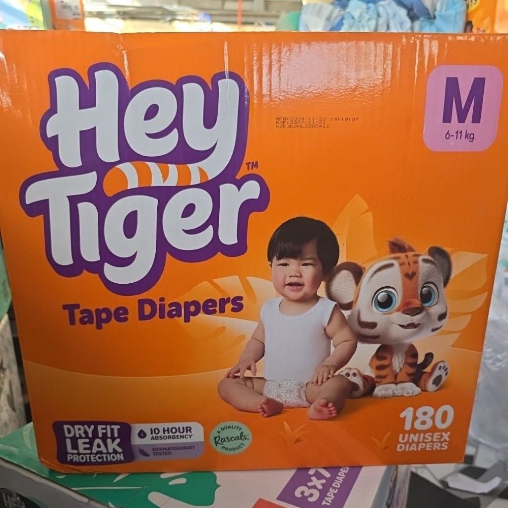 180pcs Medium New Hey Tiger Comfy Tape Diapers by Rascal + Friends ...