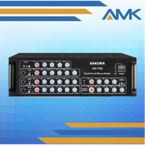 Sakura AV-733 Karaoke Mixing Amplifier 400W X 2 Karaoke Mixing Amplifier (Black) | Shopee Malaysia
