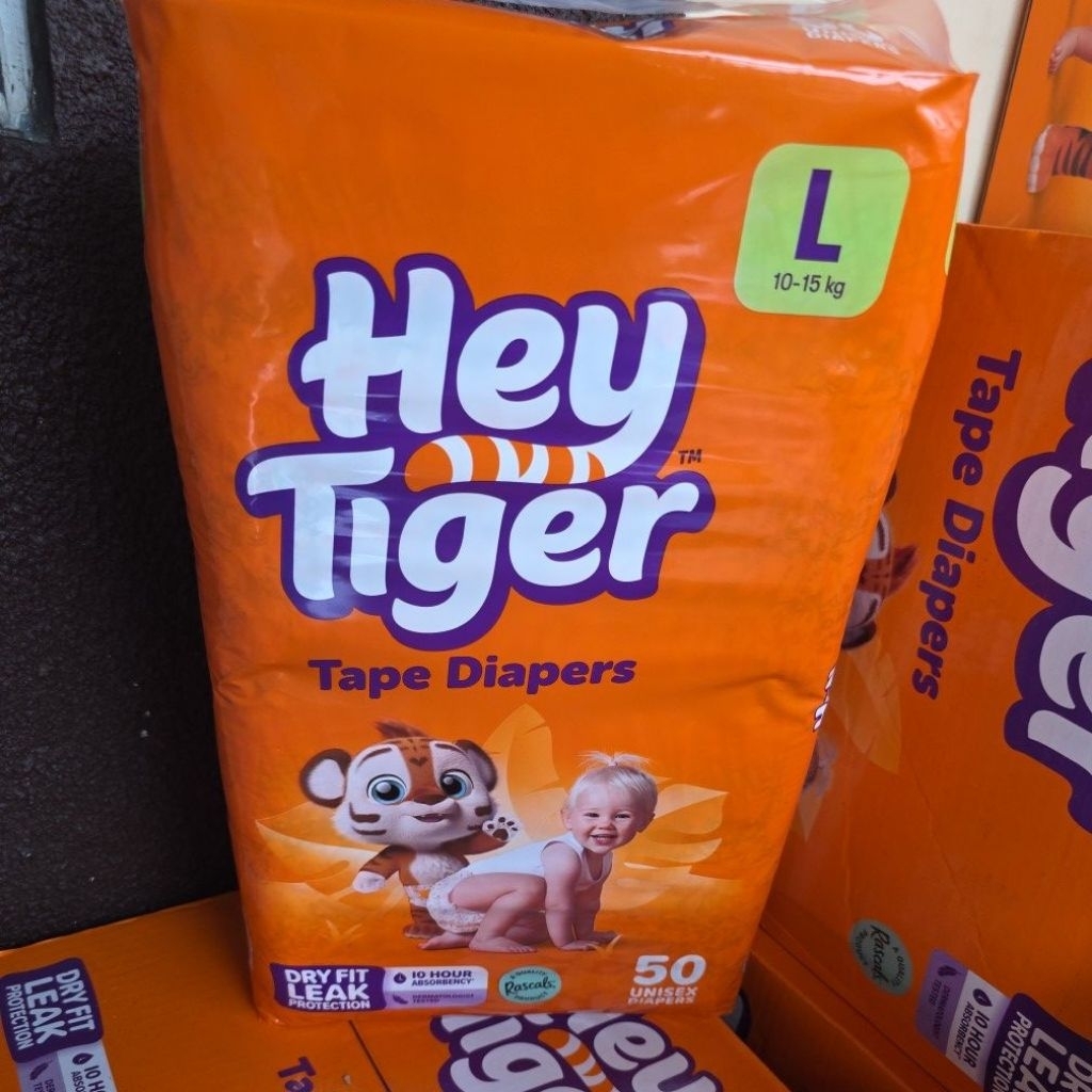 50pcs Large Hey Tiger Comfy Tape Diaper by Rascal + Friends | Shopee ...