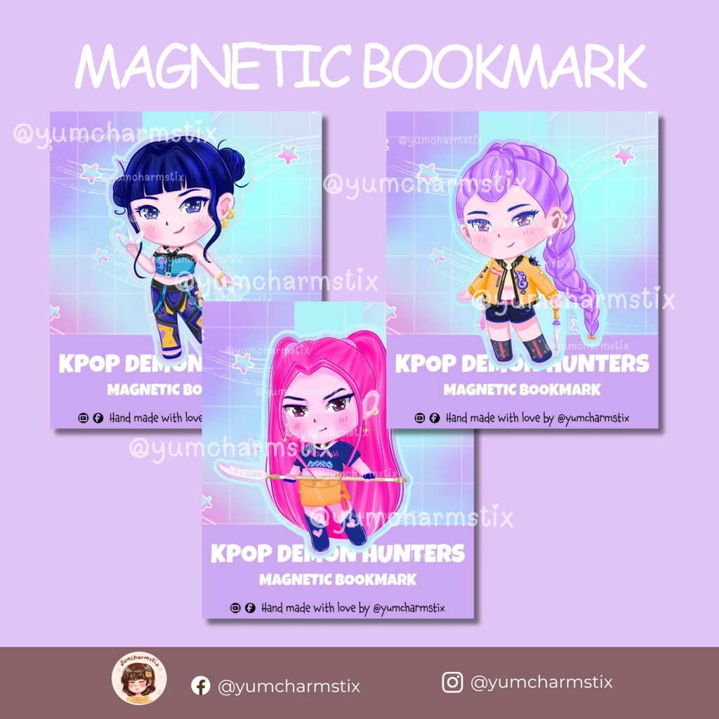 Fanart Kpop Demon Hunters Magnetic Bookmark | Huntrix Magnetic bookmark ...