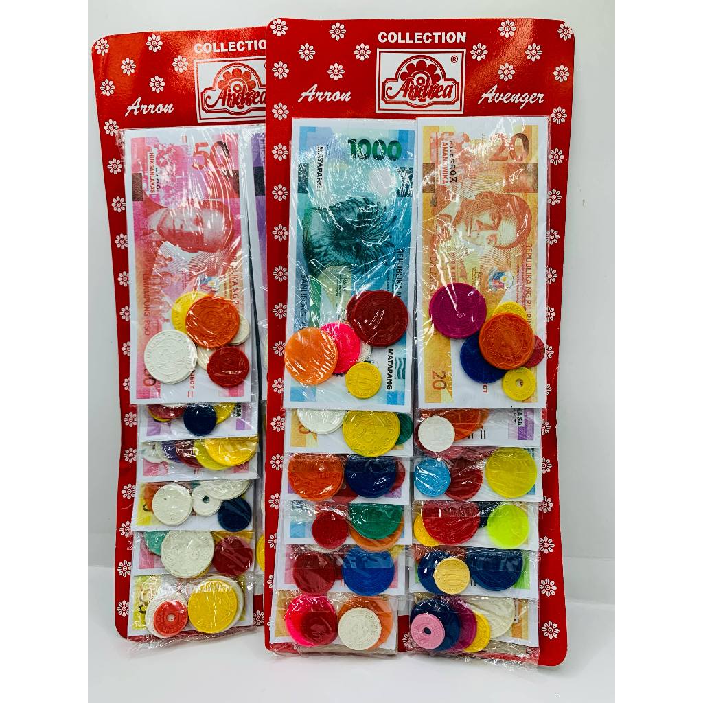 Andrea Play Money Set with Realistic Coins for Kids, 12 Sets | Shopee ...