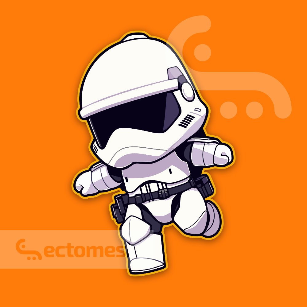 Stormtrooper Chibi B - Star Wars Vinyl Waterproof Sticker by EctoMesh ...