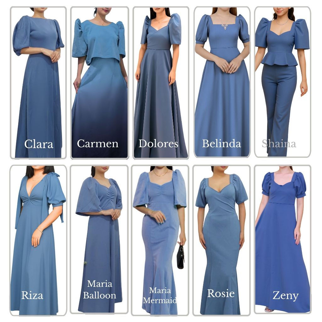 Dusty Blue Gown for Women | Long Formal Dress | Bridesmaid | Wedding ...