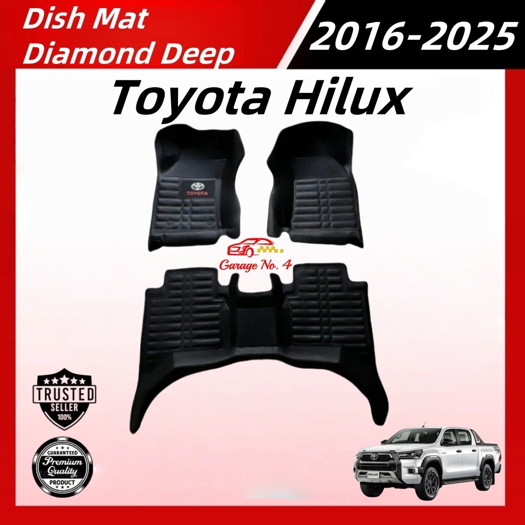 Toyota Hilux car mat 2016-2025 Premium Diamond Deep Dish car Matting ...