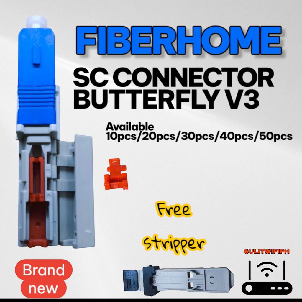 SC Connector Butterfly V3 FTTH FIBERHOME 10/20/30/40/50pcs (Brandnew ...