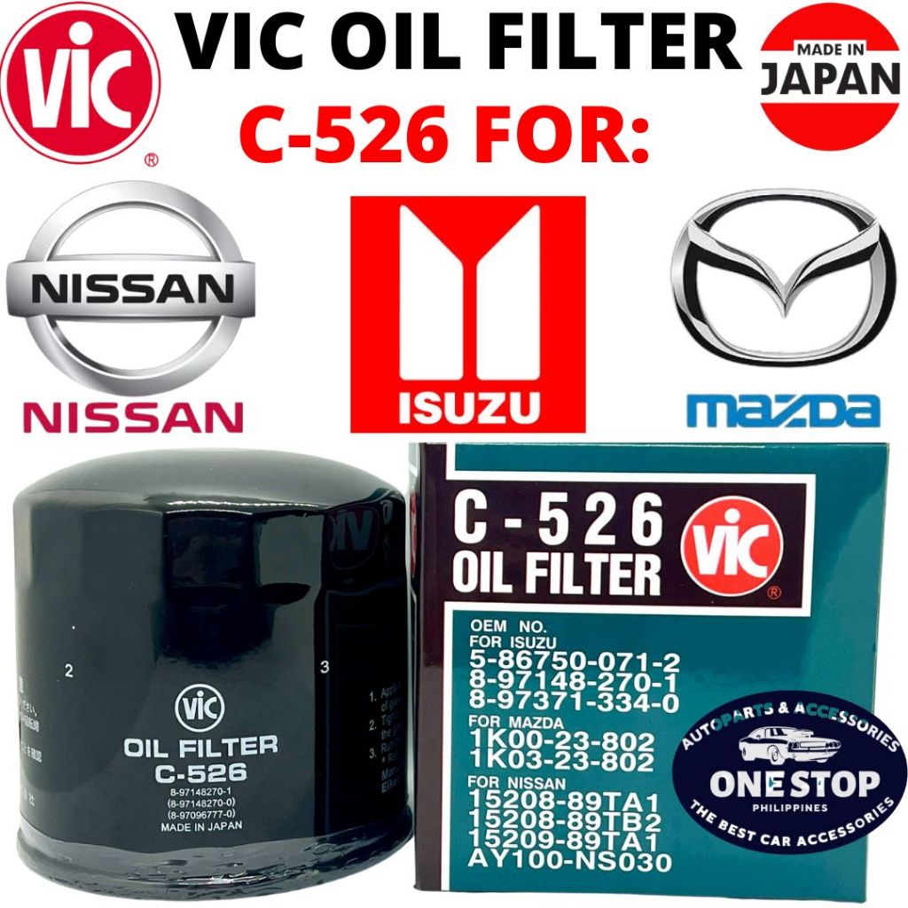 VIC C-526 OIL FILTER FOR ISUZU FORWARD N, ELF, 4HF1, 4HE1, 4HL1, 4HG1 ...
