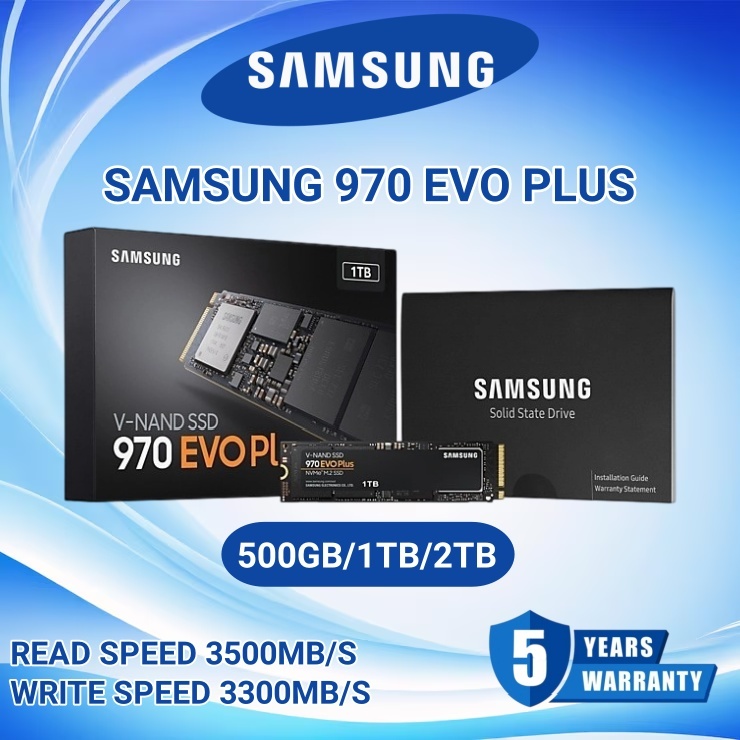 Samsung 970 evo plus 500GB/1TB/2TB M.2 2280 NVMe ssd PCIe 3.0 Up to 3500MB/s Internal ssd ...