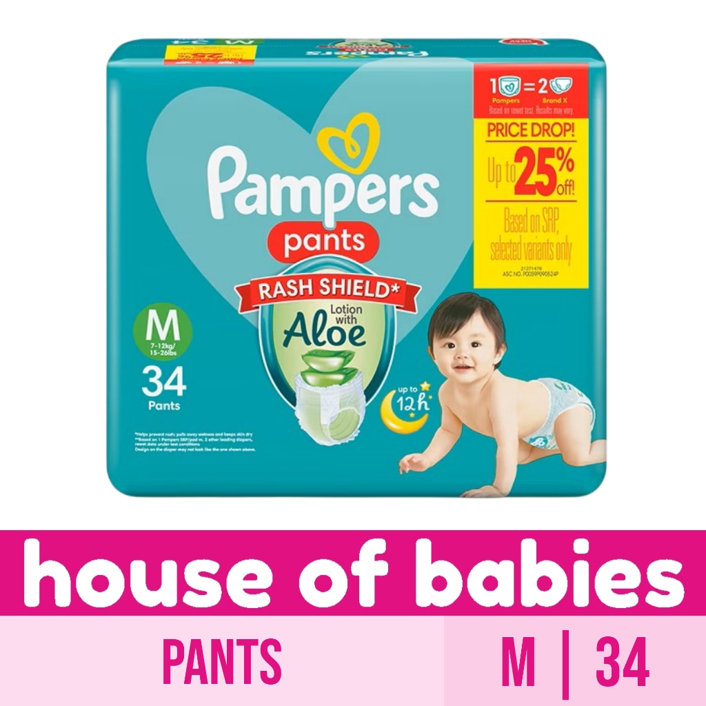 Pampers Baby Dry Pants Diapers with Rash Shield Medium 34 - Baby ...