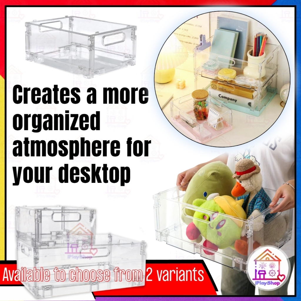 Durable Space Saver Plastic Collapsible Storage Box Transparent Cabinet ...