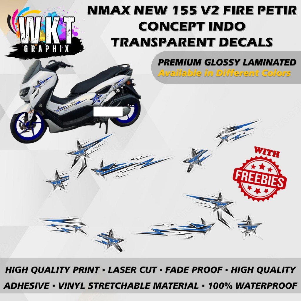 YAMAHA NMAX NEW 155 V2 FIRE PETIR CONCEPT INDO TRANSPARENT DECALS ...