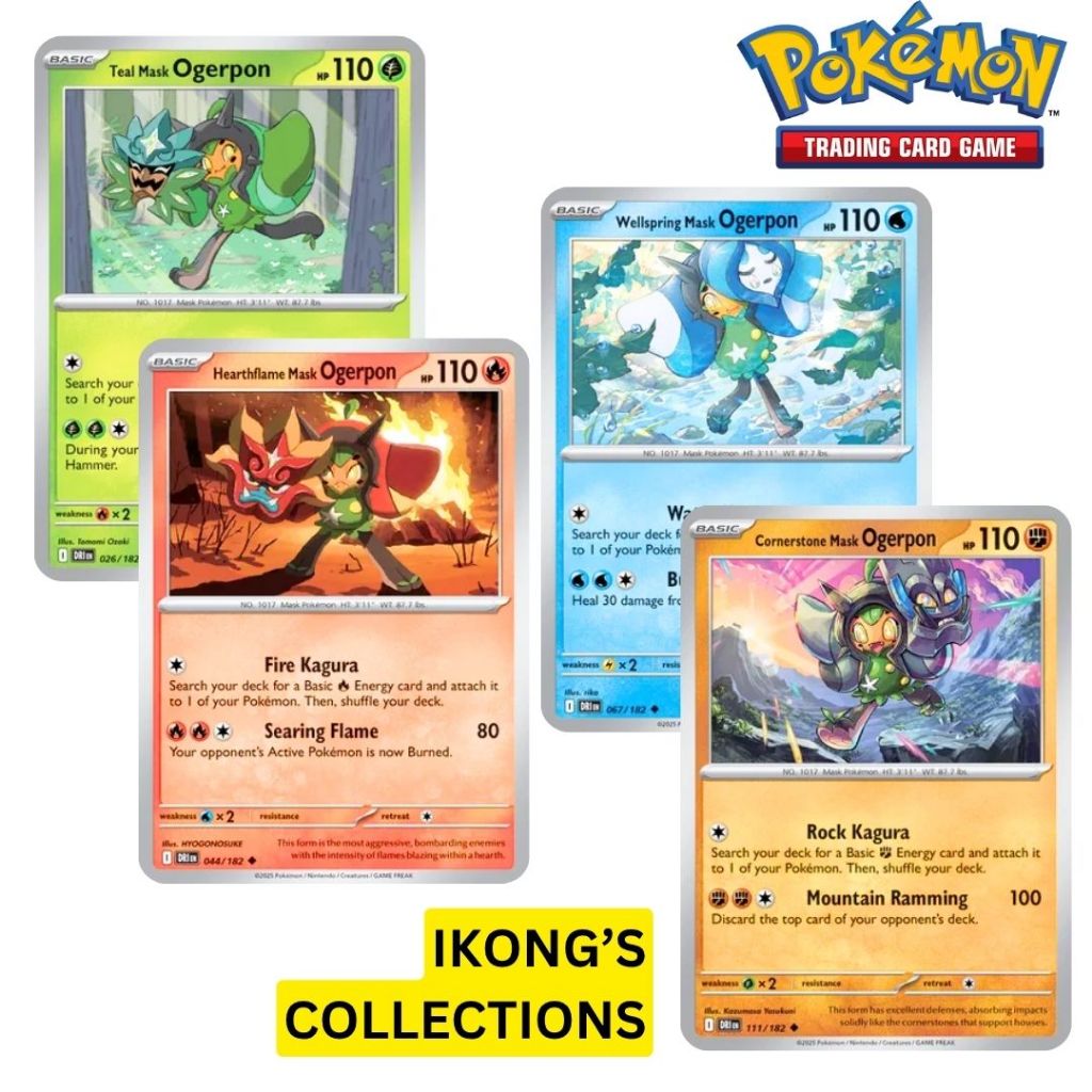 Wellspring Mask Ogerpon - Cornerstone Mask Ogerpon - Teal Mask Ogerpon - Hearthflame Mask ...