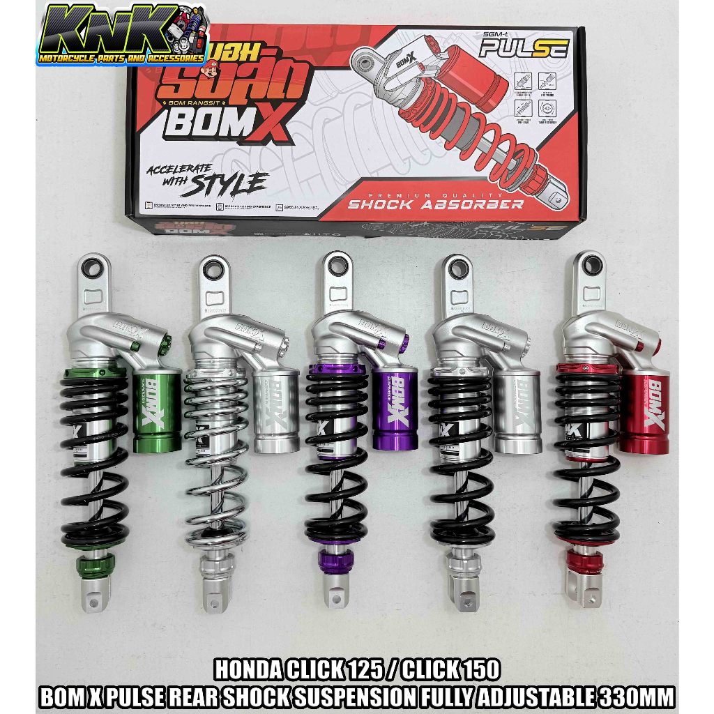 BOM X PULSE SUSPENSION FULLY ADJUSTABLE W/ TANK 330MM FOR HONDA CLICK ...
