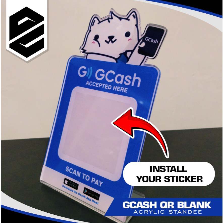 GCASH BLANK QR CODE MADE IN ACRYLIC PROVIDE YOUR QR STICKER STANDEE ...