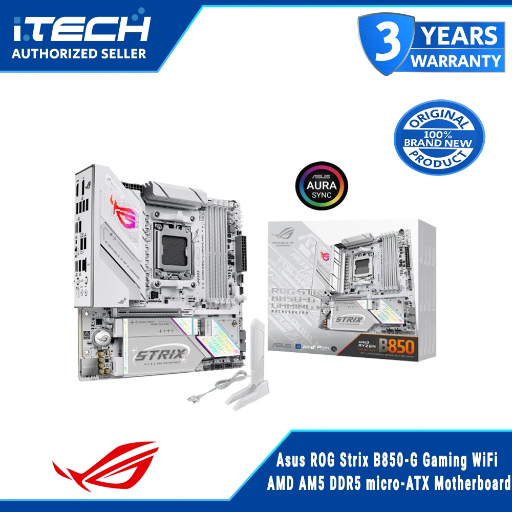 Asus ROG Strix B850-G Gaming WiFi AMD AM5 DDR5 micro-ATX Motherboard ...