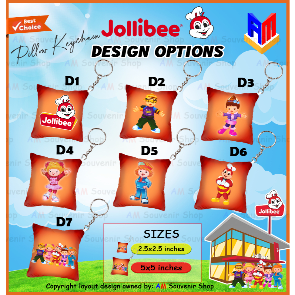 Jollibee Pillow Keychain / Jollibee pillow / Mr. Yum / Popo / Twerly ...