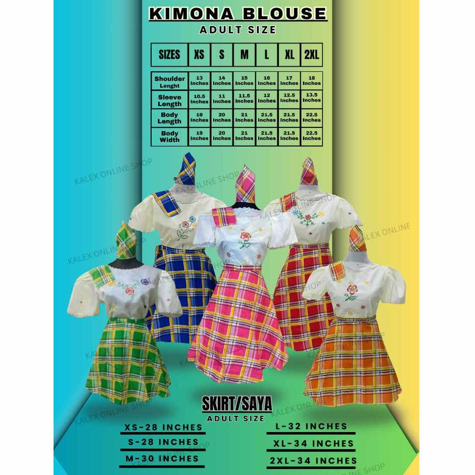 KIMONA AT SAYA WITH ALAMPAY & HEADRESS ( 4in1) FOR ADULT & KIDS ...