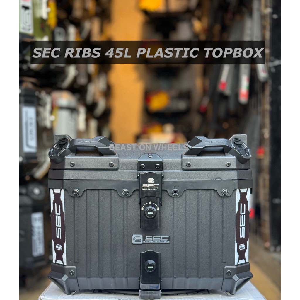 SEC Ribs 45L Plastic Top Box Metal Base Plate topbox metalplate ...
