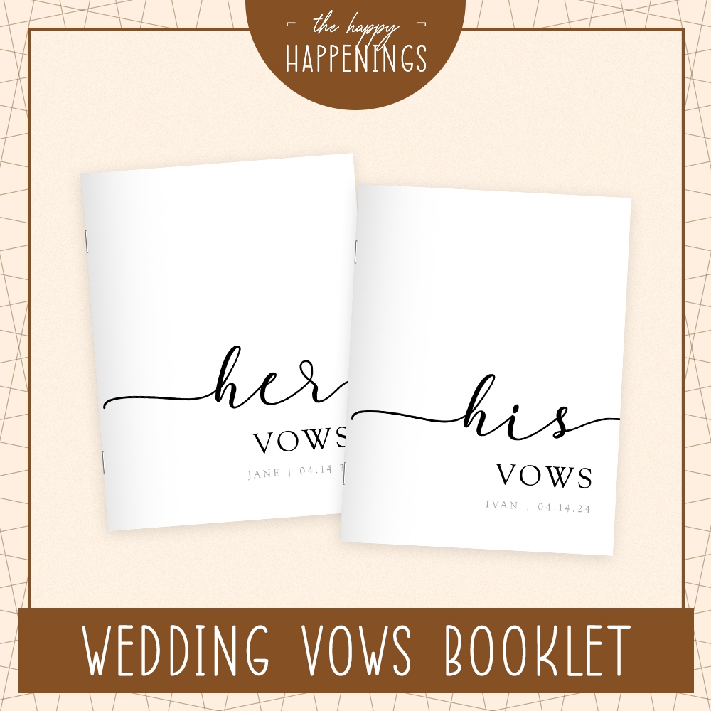 (On hand) CARD Pair or Set of 2pcs Wedding Vows | His Her Vows Promise ...