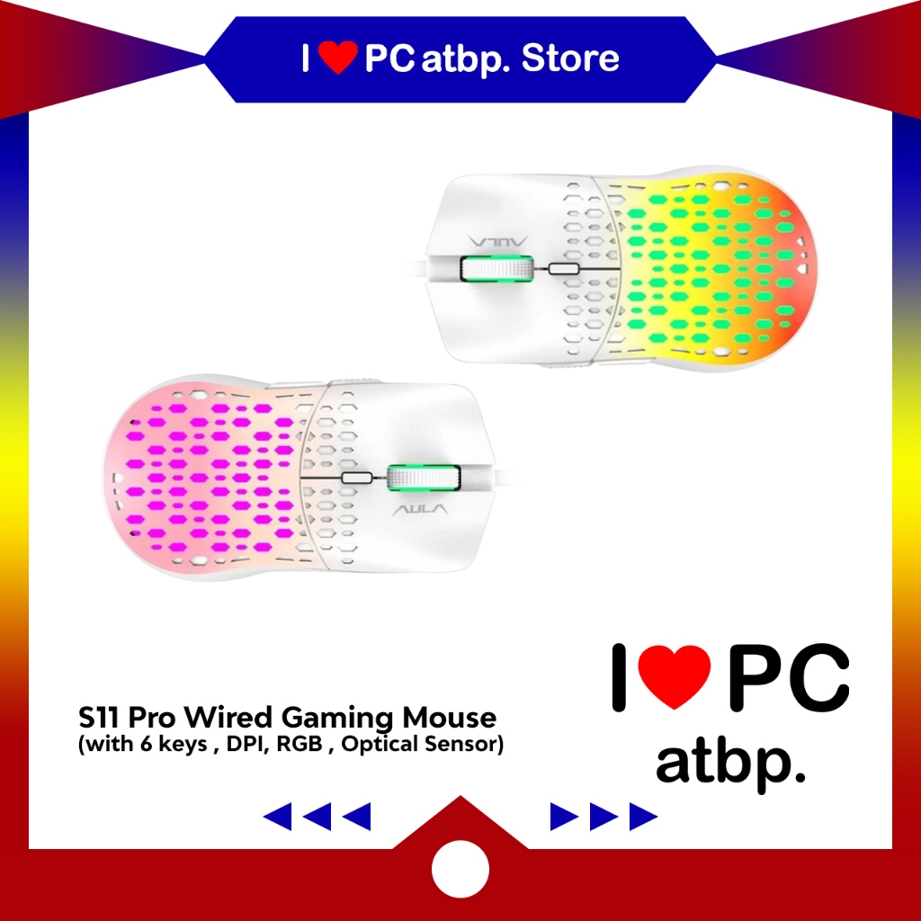 AULA S11 Pro Wired Gaming Mouse (with 6 keys , DPI, RGB , Optical ...