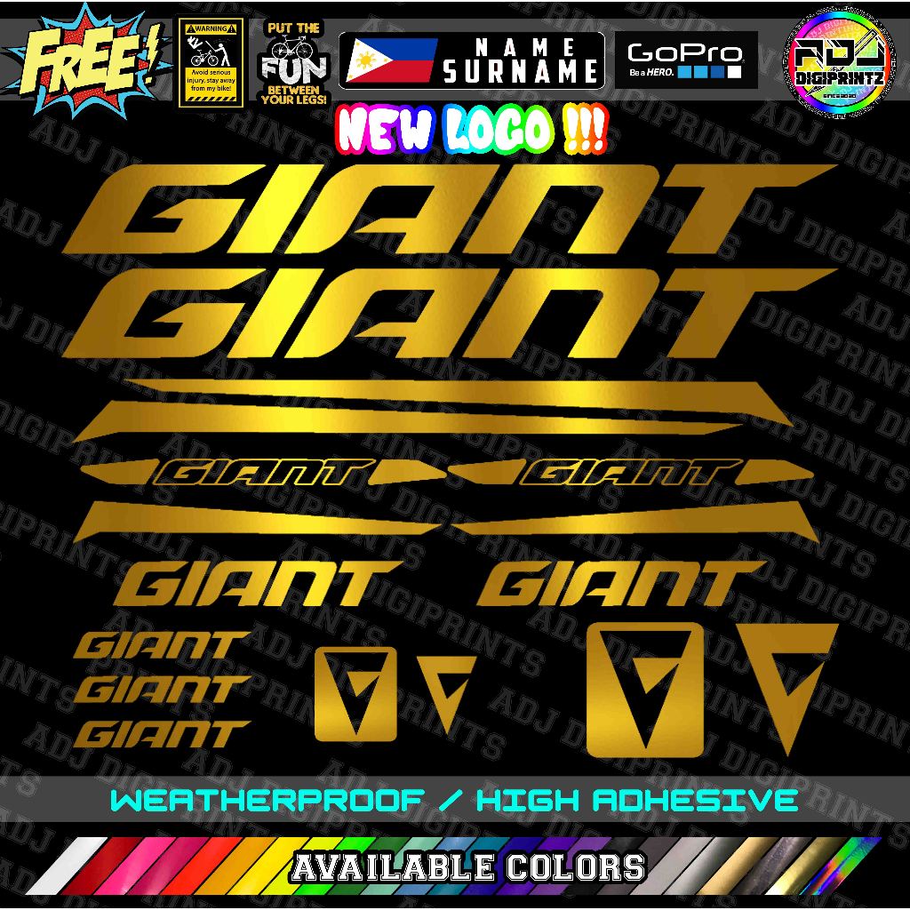 NEW LOGO GIANT Bike Frame Set Decals Stickers MTB ROAD BIKE GRAVEL MORE ...