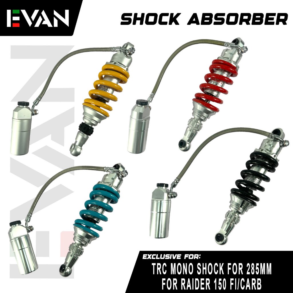 EVAN.PH 285mm Rear Mono Shock For Raider 150/Carb/Fi With Gas Tank ...