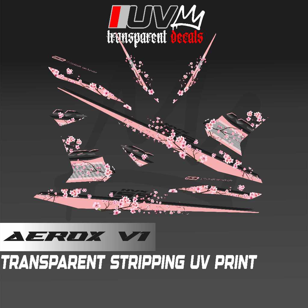TRANSPARENT UV AEROX 155 V1 SAKURA DECALS | Shopee Malaysia