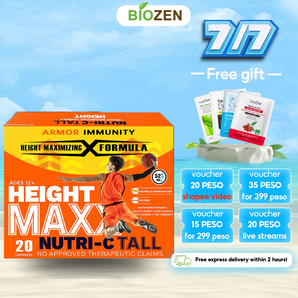 Height Maxx Nutri-C Tall Height Booster Capsules Vitamin C Calcium ...