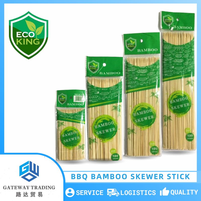 Eco King Barbeque Bamboo Sticks Disposable Barbecue Fruit Wood Sticks ...