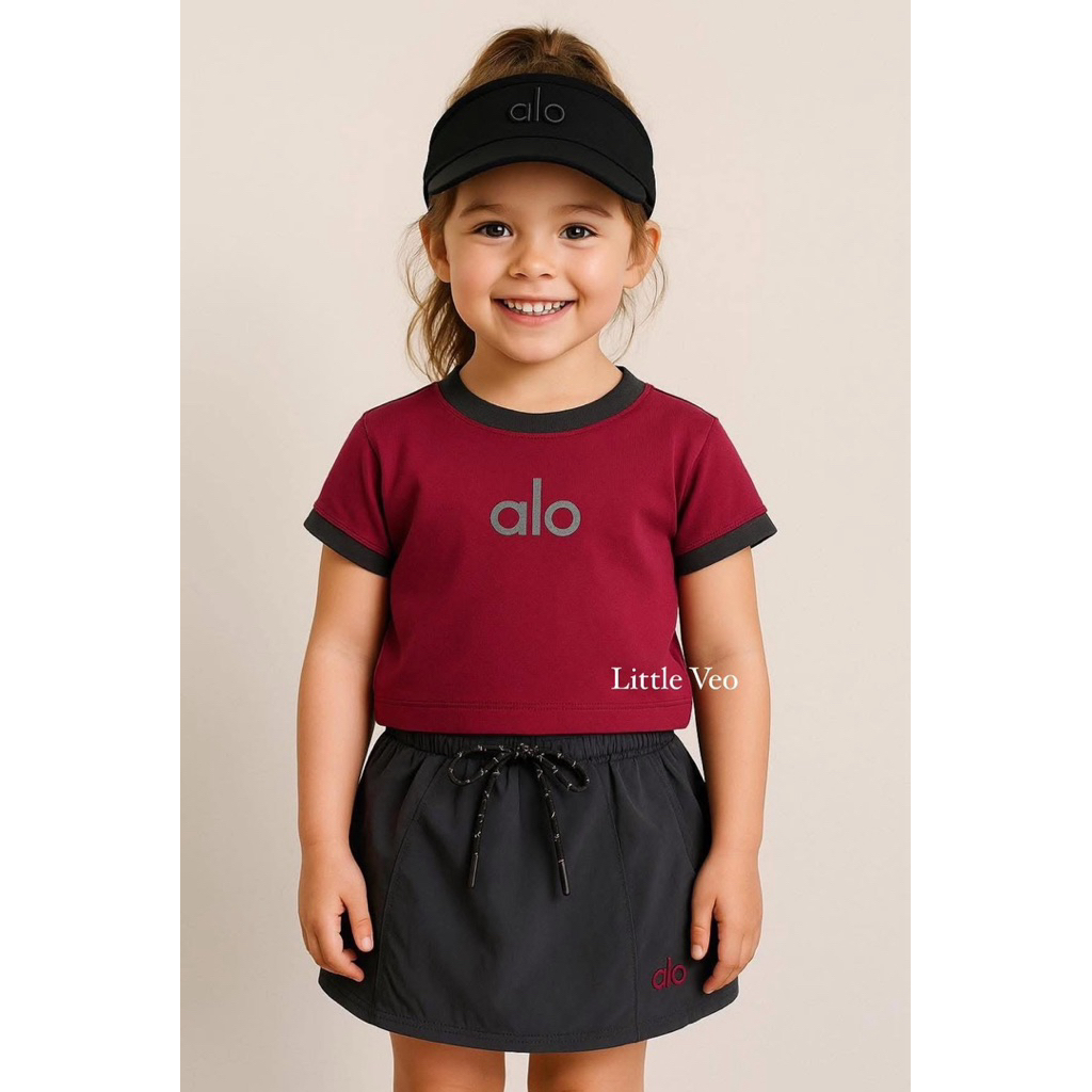 Maroon and Gray Top with Skort and Visor 3pc Set Alo OOTd for girls ...